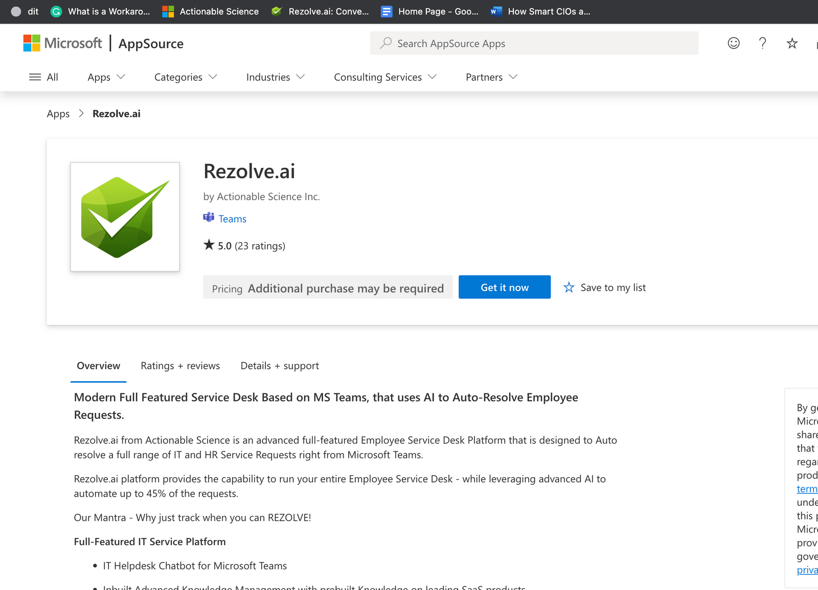 Rezolve.ai -Generative AI powered Employee Service Desk Software Within Microsoft Teams