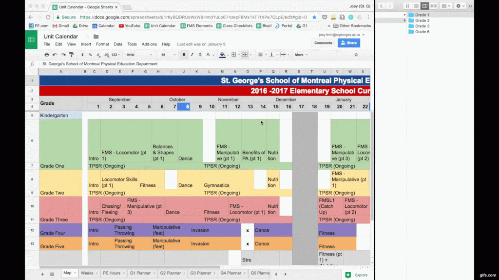 Physical Education Student Portfolios