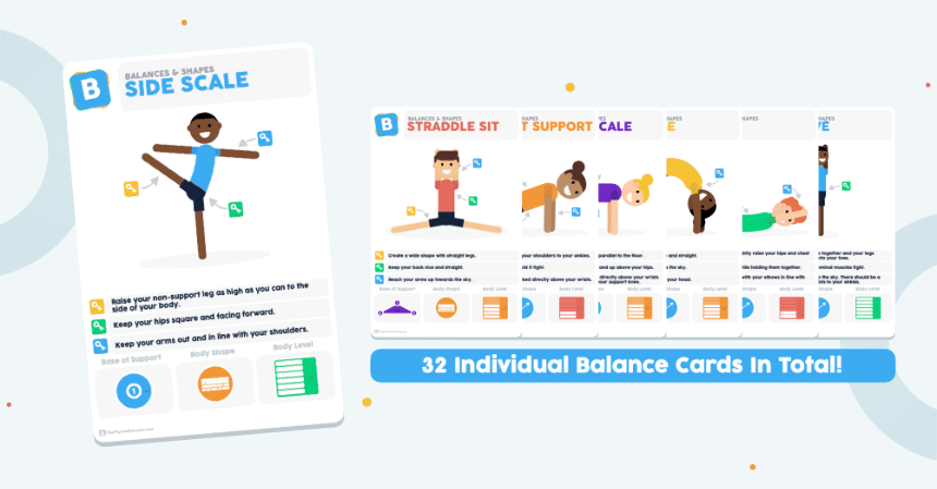 Individual Balances & Shapes Cards Set • PE Resources