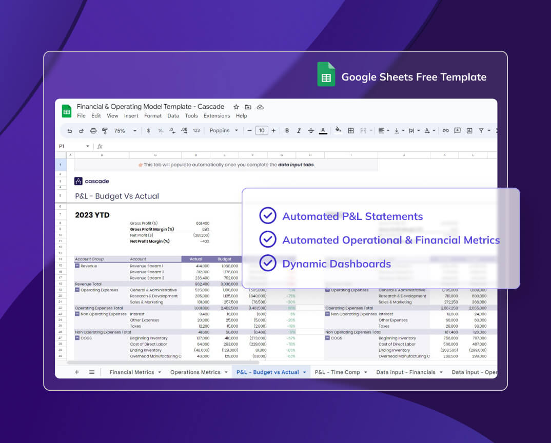 Operating & Financial Model Template