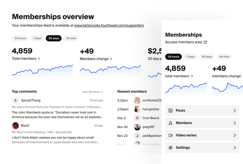 Fourthwall Memberships | The all-in-one homebase for your brand