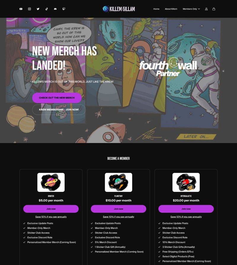 Fourthwall Memberships | The all-in-one homebase for your brand