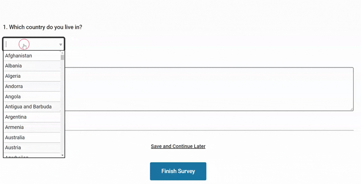 Searchable drop-down question option - Product Update - SmartSurvey