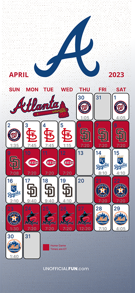 Atlanta Braves Wallpaper Schedule for your lock screen