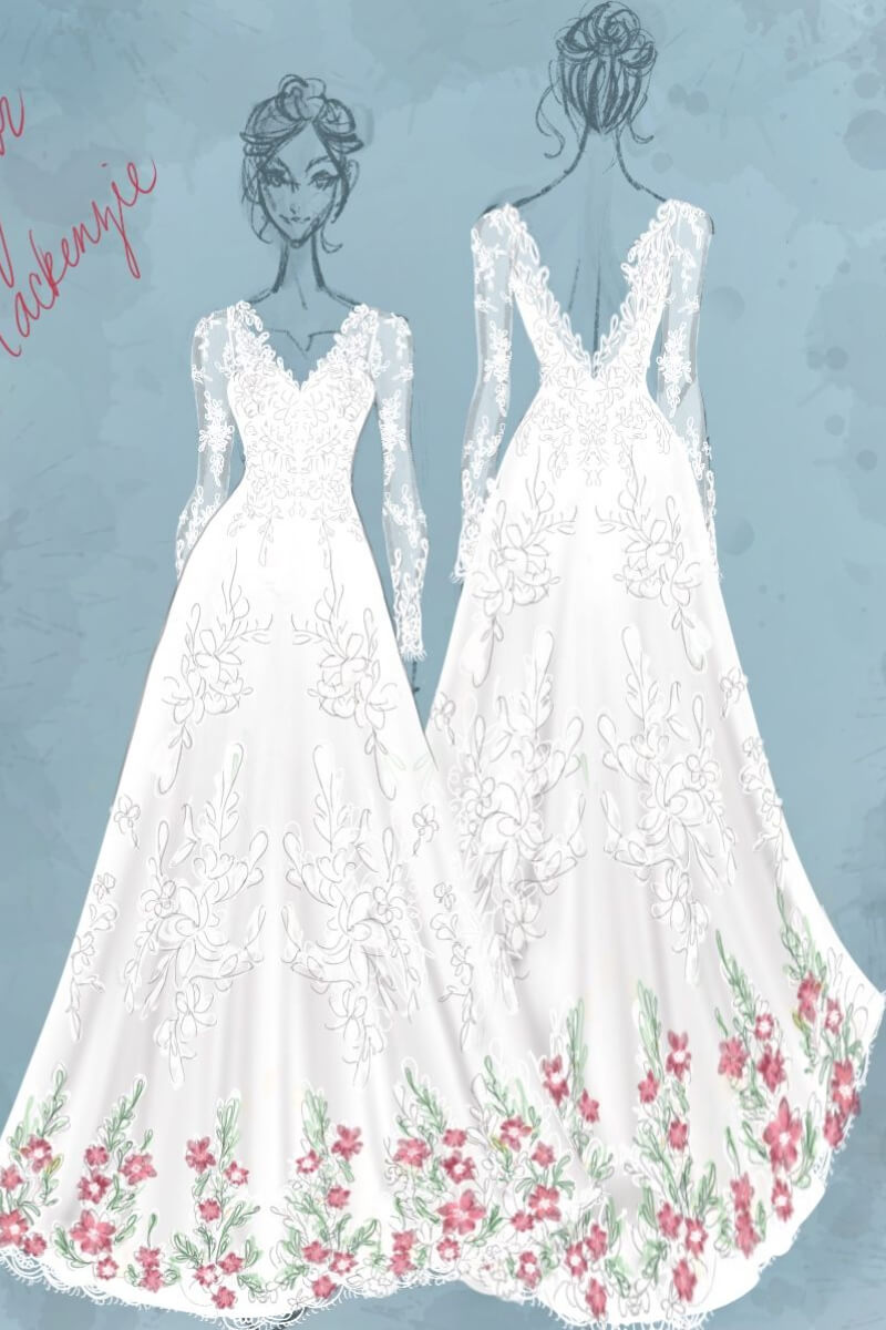Lace Wedding Dress Sketches