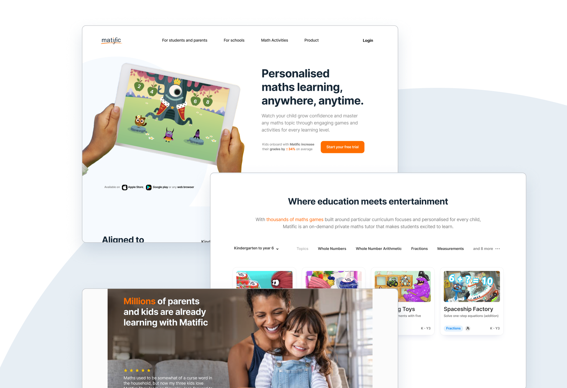 MATIFIC PARENT EXPERIENCE | Parent SIGN-UP Redesign | by We Discover®