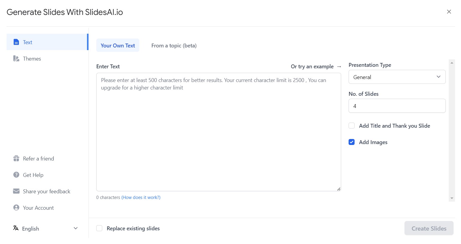 SlidesAI – AI Powered Text To Presentation Tool