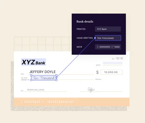 OCR Bank Check - Capture & extract data from US bank checks