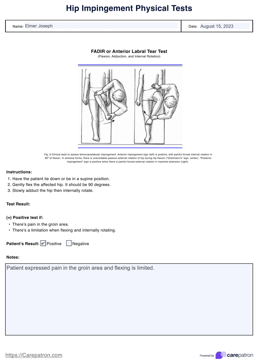 Range Of Motion Testing Charts